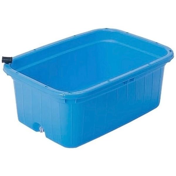 【商品名】　サンコープラスチック タライ キングタライ 角型 78L 水抜き栓付き ブルー 【商品説明】　・サイズ:約幅53.2×奥行75.3×高28.8cm・原産国:日本・容量:78L・本体重量:約2500ｇ・素材・材質:本体/ポリエチレ...