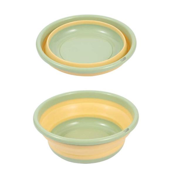 【商品名】　洗い桶 折りたたみ 洗面器 キッチン たらい 洗濯 シリコン 収納便利 掃除 アウトドア 車載バケツ 多機能 足浴 釣り用バケツ 5色 きい 【商品説明】　・【商品仕様】サイズ:S:長さ26×高さ9.5、L:長さ30.5×高さ1...