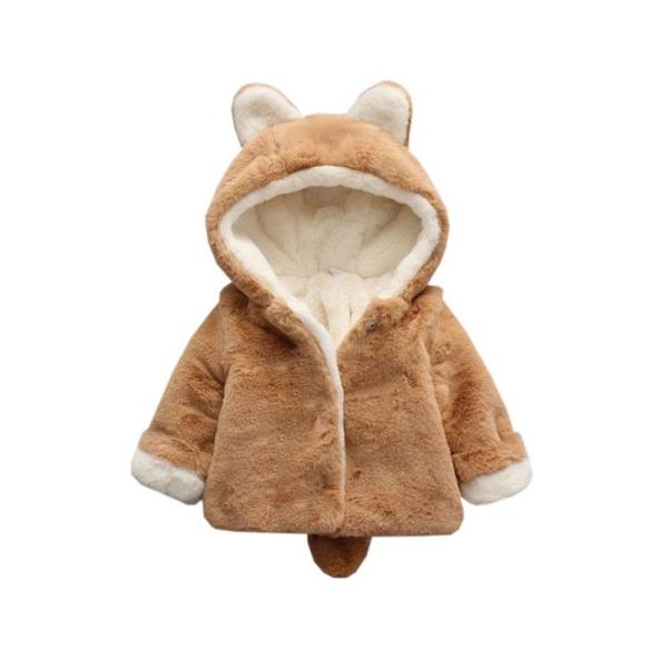 【商品名】　Mornyray ベビー服 コート ジャケット アウターウエア ショート丈 もこもこ 起毛 フードうき 厚手 防寒 保温 冬 女の子 幼児  【商品説明】　 【サイズ】　高さ : 8.60 cm　横幅 : 21.20 cm　奥行...