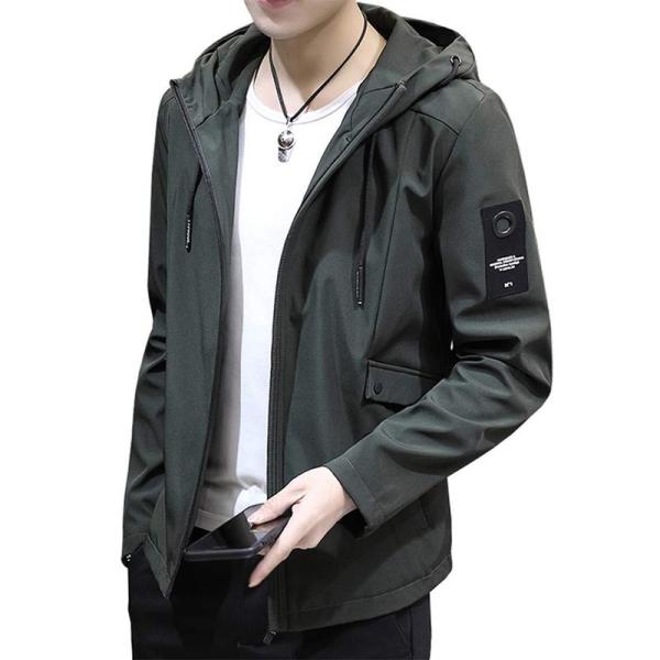 【商品名】　EASTEMPO ジャケット メンズ 秋冬 カジュアル ビジネス 防風防寒 おしゃれ 無地 おおきいサイズ (グリーン(裏起毛), XXXL 【商品説明】　 【サイズ】　高さ : 6.79 cm　横幅 : 23.19 cm　奥行...