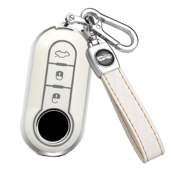 【商品名】　SANRILY フィアット向けの キーケース キーホルダー キーカバー キー保護 Fiat 500/500C/500L/500X 等に適用  【商品説明】　・?y?K?????z?t?B?A?b?g??????L?[?P?[?X...