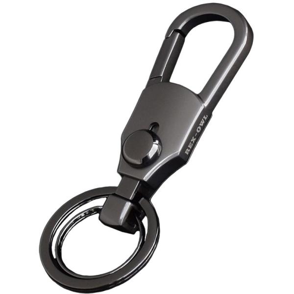 【商品名】　REX-OWL キーホルダー メンズ 取り外し可能 キーリング ダブルリング カラビナ RKH-01 (ガンメタル) 【商品説明】　・?y?I???3?F?W?J?z?@?????????????V???o?[?A???????...