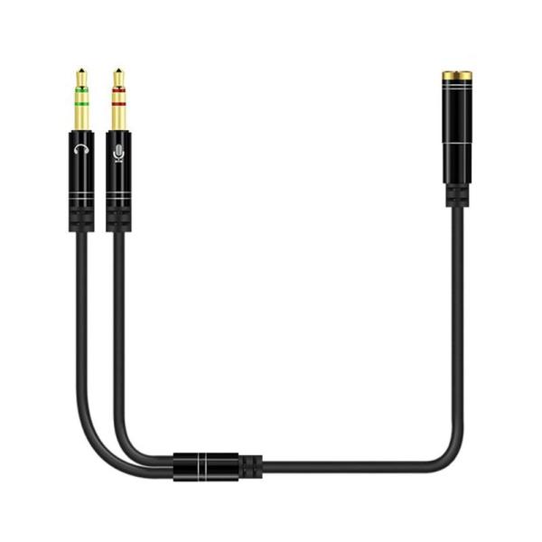 【商品名】　オーディオ分配ケーブル ステレオ BEADY ミニプラグジャック 変換ケーブル 3.5mm 4極(メス)-3.5mmステレオミニ(オス)+マ 【商品説明】　・3.5mm4??[?q?i???X?j : CTIA?K?i?????...
