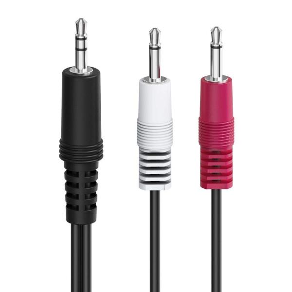 【商品名】　ステレオ モノラル 変換ケーブル 1m 3.5mmミニプラグ-3.5mmミニプラグx2 オスオス wuernine スピーカー ヘッドホン用 【商品説明】　・3.5mm?X?e???I?~?j?v???O(?I?X)-3.5mm...