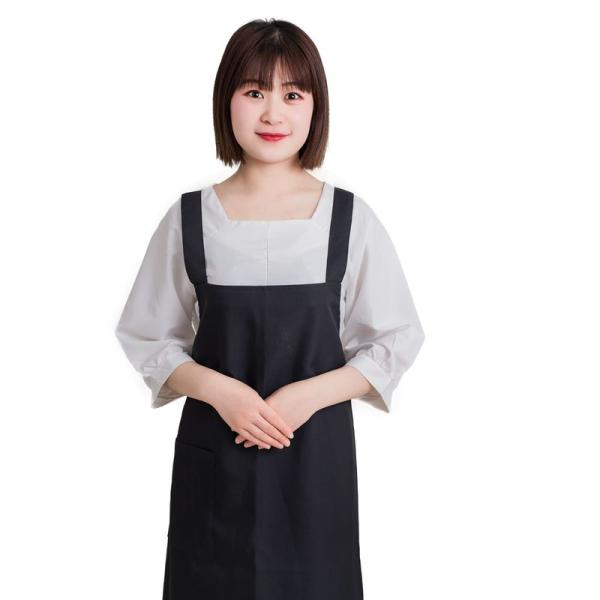 【商品名】　HOHO AYUMU エプロン バッククロス 多機能 小サイズ ポケット付き おしゃれ シンプル レデイース (ブラック) 【商品説明】　 【サイズ】　高さ : 1.80 cm　横幅 : 24.30 cm　奥行 : 27.70 ...