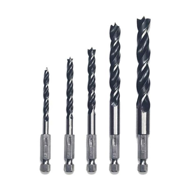 【商品名】　SHULLIN 5本組 木工用 ドリルビットセット ハイカーボン鋼製 六角軸ドリル 先三角木工ドリル 木工用ドリル刃 充電式ドリル ハンドド 【商品説明】　・3?_?n????v????A????????????m???u???...
