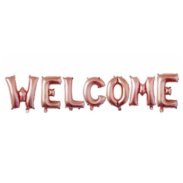 【商品名】　picoLab ウェルカム バルーン WELCOME パーティー 風船 (ピンクゴールド) 【商品説明】　・【サイズ】長さ約33cm/幅約20cm~26cm(アルファベットにより異なる)/厚さ約6cm・【パーティーに最適】パーテ...