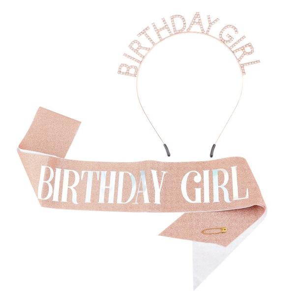 【商品名】　AHANDMAKER バースデーガールサッシュ ラインストーンティアラセット 誕生日プレゼント 女性の誕生日サッシュ 安全ピン 楽しいパーテ 【商品説明】　・パーフェクトサイズのサッシュ：サッシュは55つの長さで、すべてのタイプ...