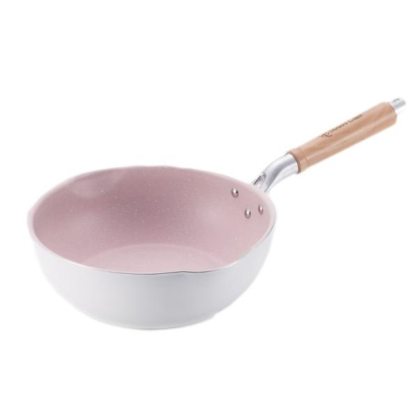 【商品名】　アピデ Sweet Leaf(スイートリーフ) 軽~い深型フライパン24cm SWL-PM24DF 1155-019 ピンク 【商品説明】　・????M??:IH(100V?A200V)?E?K?X?R???? ?A?H??@?...