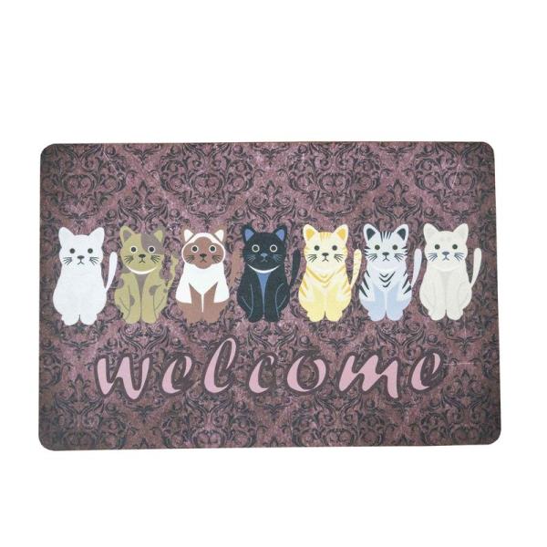 【商品名】　かわいい 猫 玄関マット welcome おしゃれ ねこ 柄 リビング マット 約40cm×60cm (A柄) 【商品説明】　・?T?C?Y : ??40cm ?~ ??60cm・?????? ?L ????}?b?g welc...