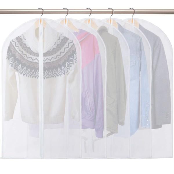 【商品名】　洋服カバー 衣類カバー 防虫防カビ ロング 透明 半透明 ショート ビニール JOIEM (60×100cm 5枚) 【商品説明】　・??y???D???h?o???￥??PEVA????z ?z?R??????????????...