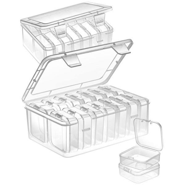 【商品名】　Mathtoxyz 小型ビーズオーガナイザー 30ピース プラスチック収納ケース ミニクリアビーズストレージコンテナ 透明ボックス ヒンジ付 【商品説明】　・Capacity : 1.0 liters・Number of com...