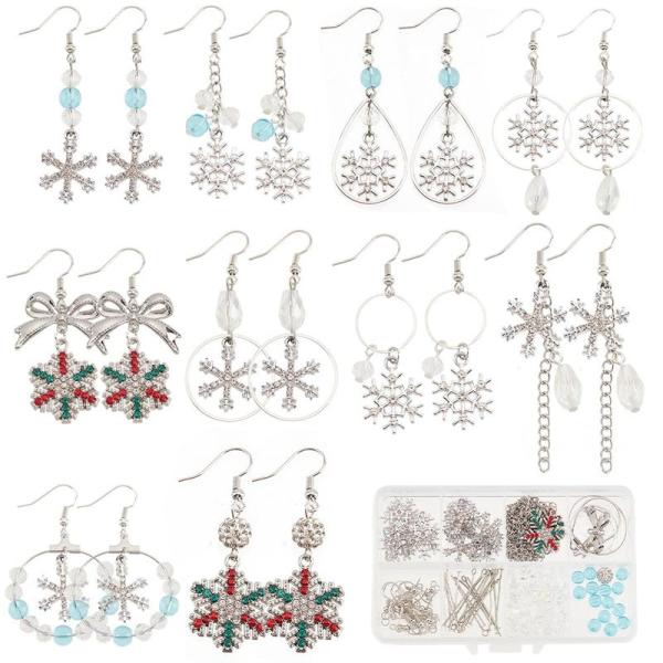 【商品名】　SUNNYCLUE 雪の涙 10対 クリスマス ピアス 手作り セット クリスマス ピアス キット チャーム キラキラ スノー パーツ 雪花 【商品説明】　・?C???????O???X?^?[?^?[?L?b?g: ?C???...
