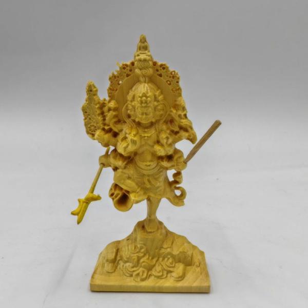 【商品名】　ミニチュア仏像 烏枢沙摩明王 柘植製 総高7.2cm＿密教（トイレの神様）お手洗い 洗面所の守り本尊 木彫り仏像(うすさまみょうおう) (烏 【商品説明】　・?E?l?E???t???????d?グ????????B??????...