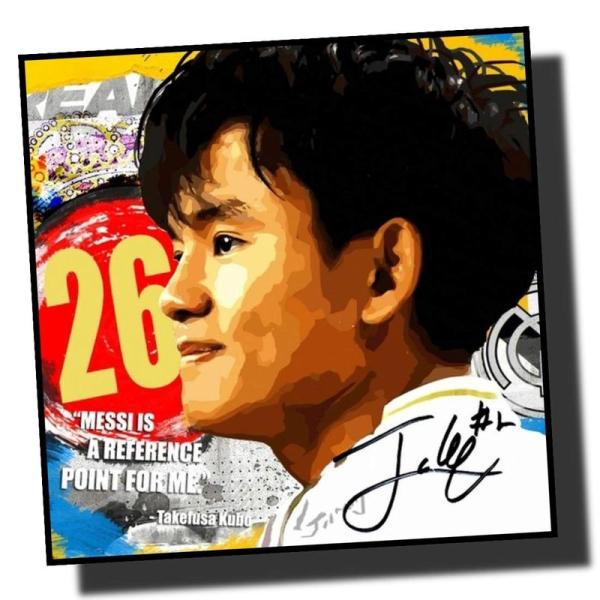 【商品名】　TAKEHUSA KUBO 久保建英 ビジャレアルCF 海外サッカーアートパネル 木製 壁掛け インテリア ポスター (26*26cm アー 【商品説明】　・?C?O?T?b?J?[?f?U?C????O???t?B?b?N?A...