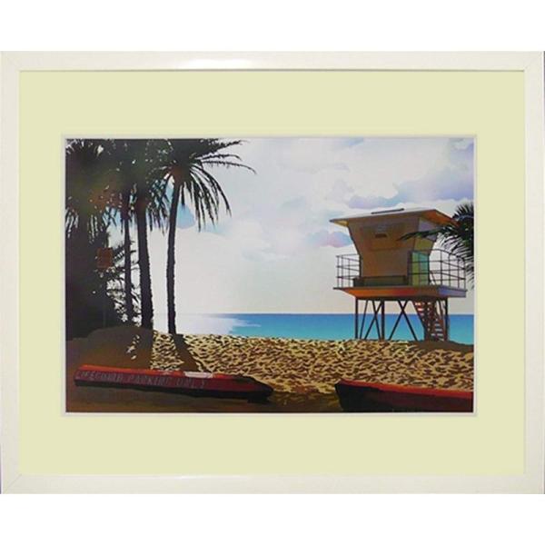 【商品名】　鈴木英人サンセットビーチの光アートプリント額装53x43cm 【商品説明】　・?Z?@?F?@?I?t?Z?b?g?A?[?g?v?????g・?z?T?C?Y?F53x43cm・?????????????邱??????????...