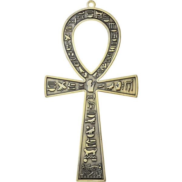【商品名】　NileCart 17.78cm 大きなメタル エジプトのANKH 十字架 古代エジプト象形記号が両側に施されたエジプト製 (アンティークブ 【商品説明】　・?A???e?B?[?N?V???o?[?g?[??????^????...