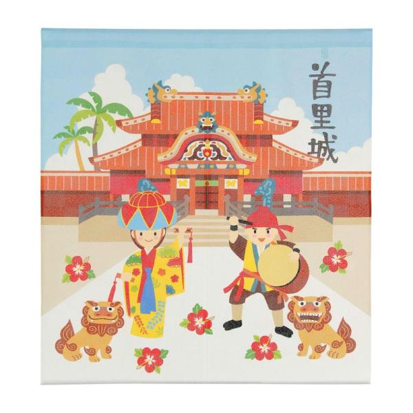 【商品名】　narumikk のれん OKINAWA 首里城 和風 和柄 暖簾ノレン シーサー ハイビスカス 琉球舞踊 沖縄 (サイズ：約幅85cm×丈 【商品説明】　・?^????J?b?g????????????B ???q?l????...