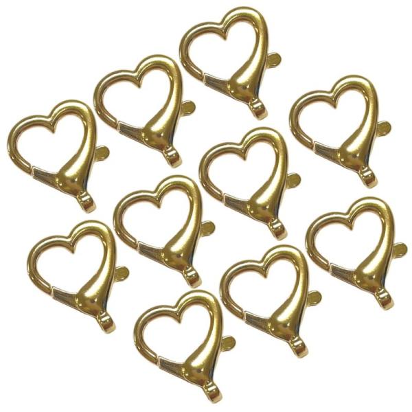 【商品名】　ハートカラビナ キーホルダー金具 フック付き おしゃれカラビナ 10個セット (ゴールド)(krak12) 【商品説明】　・10??Z?b?g??????????????B???J???[????????????????B・?n...