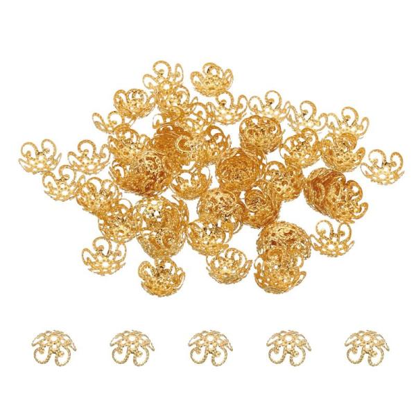 【商品名】　PATIKIL フラワービーズキャップ 座金 フラワーキャップ 100個 10x4mm 中空 メタル イヤリングブレスネックレスDIY用 ロ 【商品説明】　・?A?v???P?[?V?????F??????t?????[?r?[...