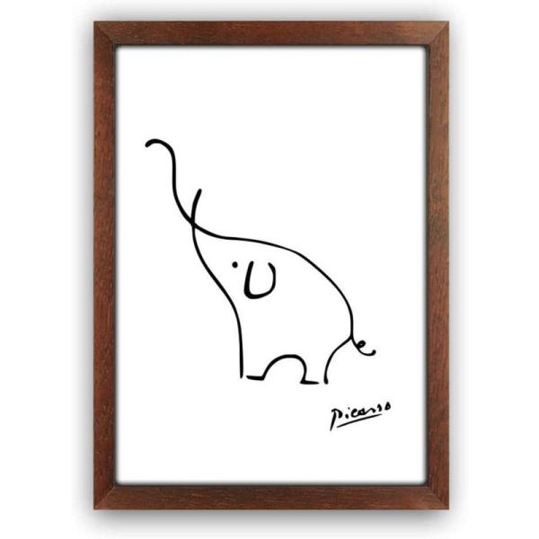 【商品名】　ピカソ 可愛いゾウの絵 ドローイング (A4サイズ（木目調フレーム付き）) 【商品説明】　・?z????????????????A?????????D??????????????A????s???h?~???鎖???o?????...
