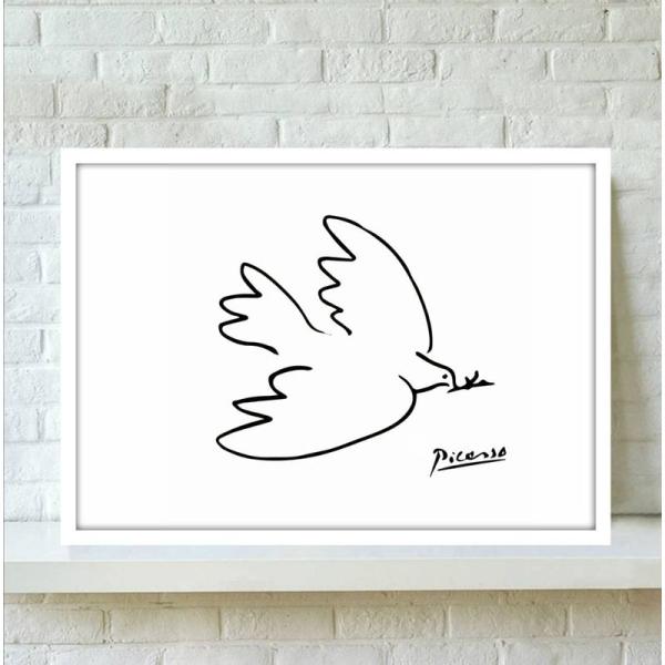 【商品名】　ピカソ 平和の鳩 ポスターaoipro (A4サイズ（白フレーム付き）) 【商品説明】　・?z????A?????????????MDF???g?p???????A???????A???????????????B?z??????...