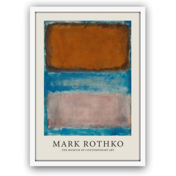 【商品名】　マークロスコ NO.5 マリンブルーブラウン Mark Rothko 抽象画 絵画 ポスター… (A4サイズ（白フレーム付き）) 【商品説明】　・?z???T?C?Y?F238?o?~329?o?@???d??F??200?O?...