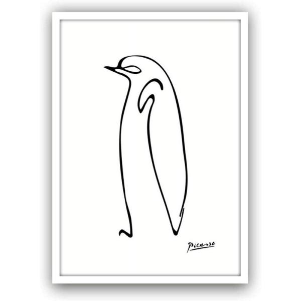 【商品名】　ピカソ ペンギンの絵 (A4サイズ（白フレーム付き）) 【商品説明】　・?z???T?C?Y?F238?o?~329?o?@???d??F??200?O?????@?z?????FPET?i?v???X?`?b?N?f??j?@...