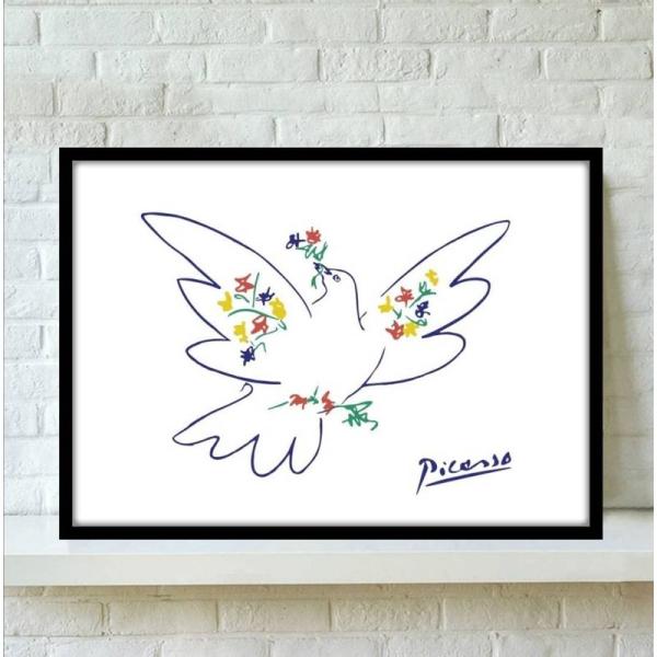 【商品名】　ピカソ 花と鳩 (A4サイズ（フレーム付き）) 【商品説明】　・?z???T?C?Y?F238?o?~329?o?@?d??F??200?O?????@?z?????FPET?i?v???X?`?b?N?f??j?@?z???J...