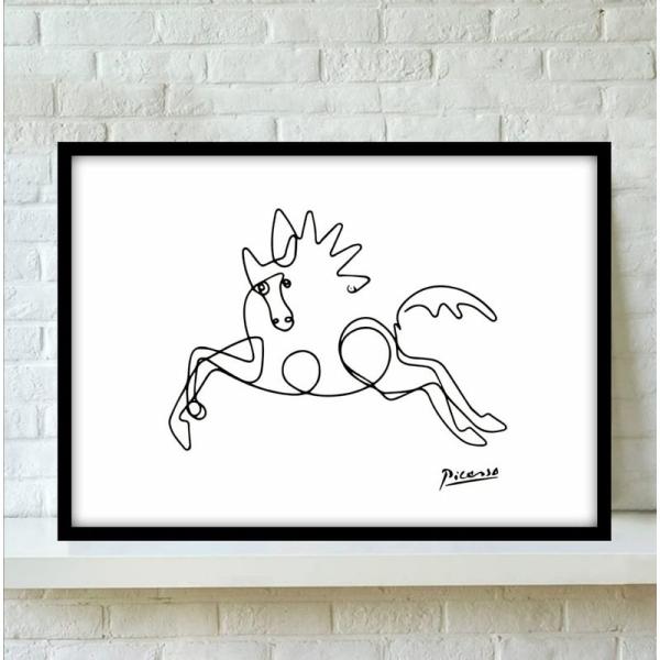 【商品名】　ピカソ 馬の絵 ポスターaoipro (A4サイズ（黒フレーム付き）) 【商品説明】　・?z????A?????????????MDF???g?p???????A???????A???????????????B?z???????...