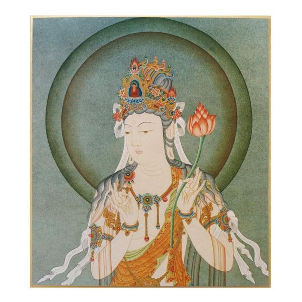 【商品名】　仏画色紙 観音菩薩 【商品説明】　・?J???[??? ????F??・?c27.2cm?~??24.2cm?~0.2cm (??90g)・?l?X????????A?~???????????L?????????????F???...