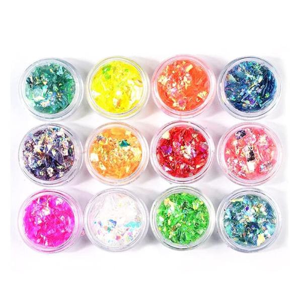 【商品名】　YFFSFDC クラッシュ ホログラム 12色セット ネオンフレーク 素材 手芸 レジン 封入 パーツ ネイルアート ラメフィルム 【商品説明】　・?yDIY?z?L???L???l?C???A?[?g?f?R???[?V???...