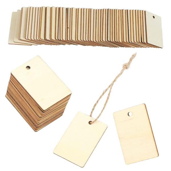 【商品名】　AllBright 木材 木片 タグ カード ウッドバーニング 木製 手芸 長方形 麻縄付き 50枚セット 【商品説明】　・?y???????R?t???z???R50?{???Z?b?g??????A?^?O?????t???...