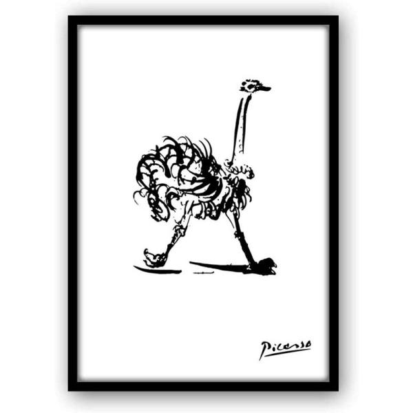 【商品名】　ピカソ ダチョウの絵 (A4サイズ（黒フレーム付）) 【商品説明】　・?z???T?C?Y?F238?o?~329?o?@?d??F??200?O?????@?z?????FPET?i?v???X?`?b?N?f??j?@?z?...