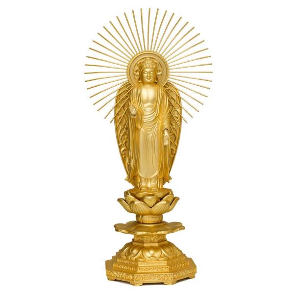 【商品名】　仏像 阿弥陀如来 御西用19.5cm(金メッキ/24金) 仏師：牧田秀雲 原型＿『浄土真宗本願寺派(西)』 高岡銅器(あみだにょらい西/L) 【商品説明】　・?V???[?Y?F???{??(????????)・?{??T?C?...