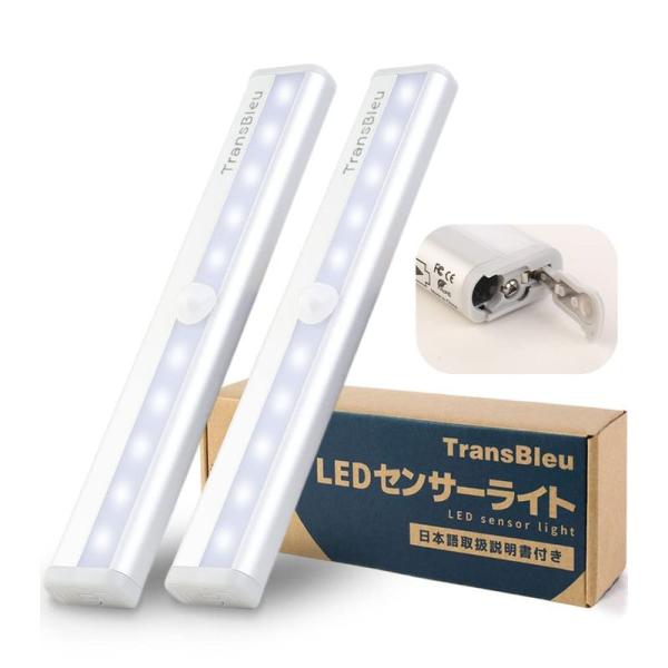 【商品名】　TransBleu（トランスブルー） LEDセンサーライト 電池式 MONOQLO掲載モデル バーライト 人感センサー 室内 2本セット 昼 【商品説明】　・?LED???C?g?@?X?^?C???b?V????{???ALE...