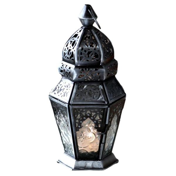 【商品名】　モロッコランタン・キャンドルホルダー 高さ23cm オリエンタルランプ6面のレリーフガラス Morocco Lantern Candle h 【商品説明】　・6???????[?t?K???X???????????^???B??...