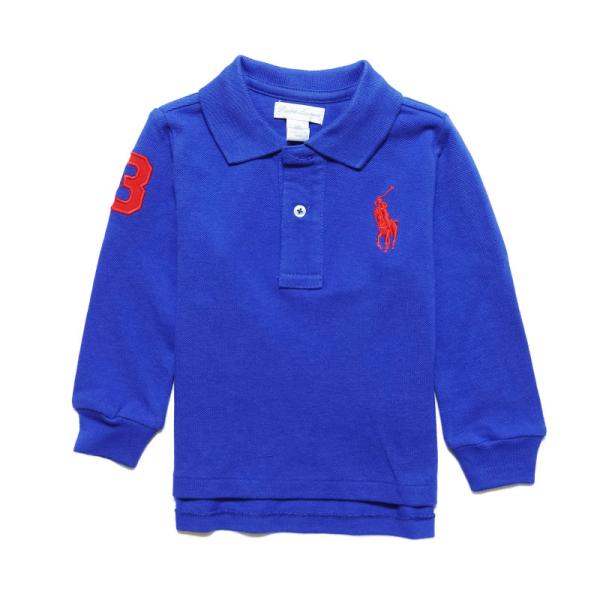ラルフローレンのUS直営店にて買い付けした新品です(新品タグ付)。 チームで最も優秀なポロプレーヤーを表す ナンバー 3 のツイル織りパッチをあしらった、何にでも合わせやすいポロシャツ。■USベビーボーイズアイテム(AGE 0-24M) ■...