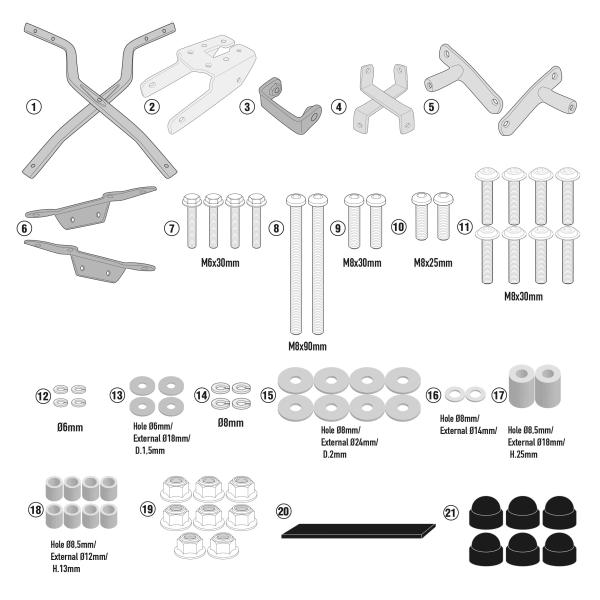 カワサキ Ninja1000 SXモノキー / モノロックケース用リアキャリアE251 M5 M7 M8A M8B M9A M9B (別売）のモノキープレートでモノキーケース取り付けモノロックケースに付属のベースプレートかM5M M6M (...