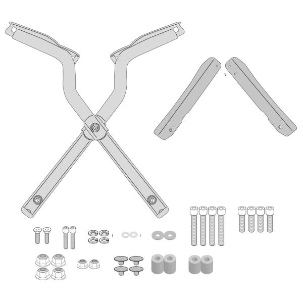 イタリア　ＧＩＶＩ社 BMW F 900 R / XR適合GIVI キャリアプレート M5 / M5M / M7 / M9A/M9B / M8A/M8B / EX2M（別売）を取り付ける専用キャリア画像は取り付けイメージです