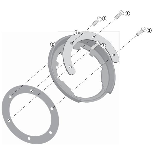 TANKLOCKタイプのタンクバッグを装着するアタッチメントです図中のフランジ本体はタンクバッグの付属品ですので含まれません適合車種BMW    HP2 Enduro   R 1200 GS 04-07   R 1200 GS Advent...