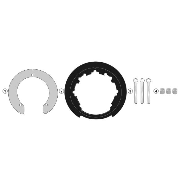 TANKLOCKタイプのタンクバッグを装着するアタッチメントです図中のフランジ本体はタンクバッグの付属品ですので含まれません適合車種Honda    CBR 125 R 18-   CB 300 R適合以外は他の品番で適合する場合が有ります...