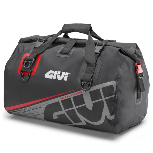 GIVI Easy-T EA115CM 防水ソフトバッグ グレイ/レッドサイズ 50x54x27cm 40Lショルダーストラップ シート固定用ベルト 付属
