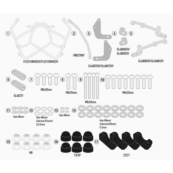 ヤマハ トレイサー9/GT 用　GIVI社製のTREKKER OUTBACK が装着できるCAMチューブラパニアホルダー商品装着画像はイメージです