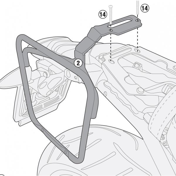 イタリア　ＧＩＶＩ社のパニアステー　MT501拡張式バッグ専用BMW　R-nine-T　に適合　付属のステーでウインカーの移設が必要です