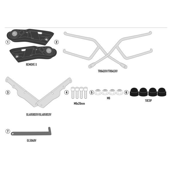 ヤマハ Tracer 9GIVI Easy-T ソフトサイドバッグ用 取り付けステーRemove-X はステー本体をワンタッチで取り外しできる機能です