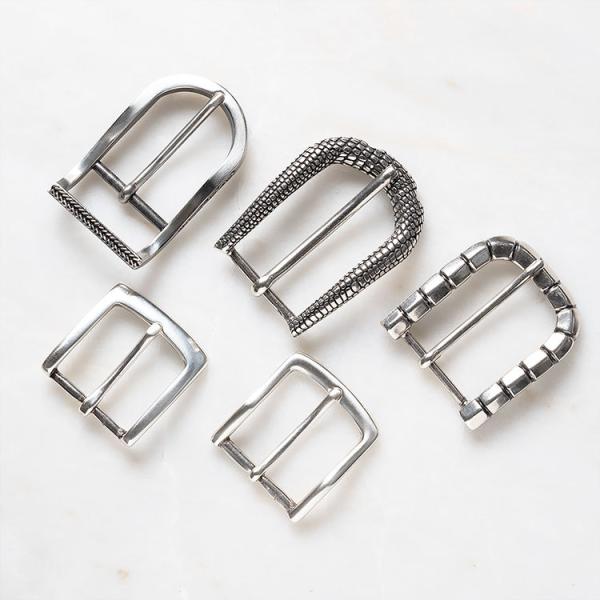 ベルトバックル 35mm幅用 イタリア製 シルバーカラー クアトロガッティ