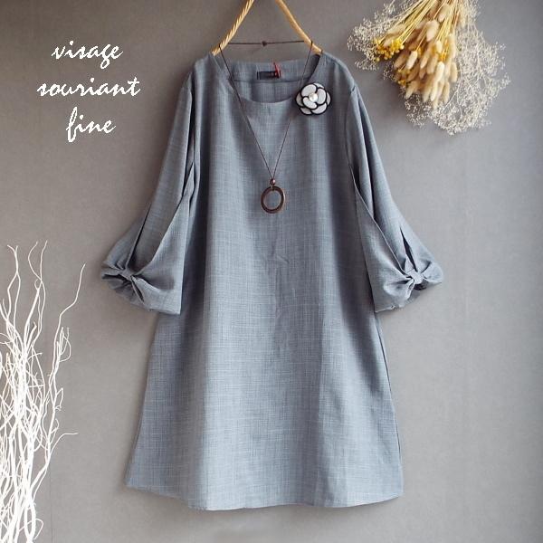 【発売日：2023年04月27日】〓〓〓〓〓〓〓袖口がリボンスタイルデザインの人気ワンピース袖口はバルーンデザインでふっくら感がエレガントな雰囲気たっぷりな大人スタイル衿元はすっきりデザインシワになりにくくお出かけスタイルにもオススメなワン...