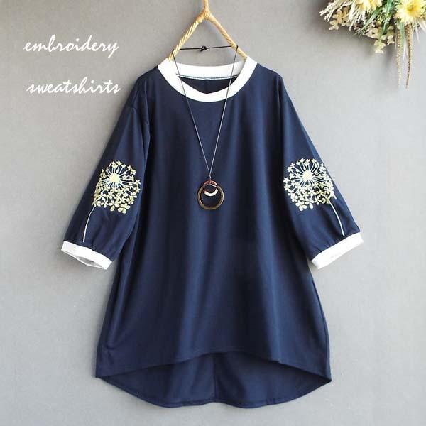 〓〓〓〓〓〓〓〓春夏で大好評刺繍プルオーバー登場！立体的なお花刺繍が施された大人可愛いトップス大きすぎず程よい存在感がある花刺繍顔周りがパッと華やかになるデザインでプライベートはもちろんオフィスカジュアルコーデにもオススメ◎Aラインのシルエ...