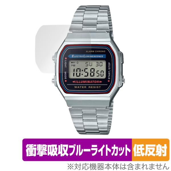 カシオ「CASIO Collection STANDARD A168WA」に対応した衝撃から保護する液晶保護シート！衝撃吸収低反射ブルーライトカットタイプ OverLay Absorber(オーバーレイ アブソーバー)！液晶画面の汚れやキズ...
